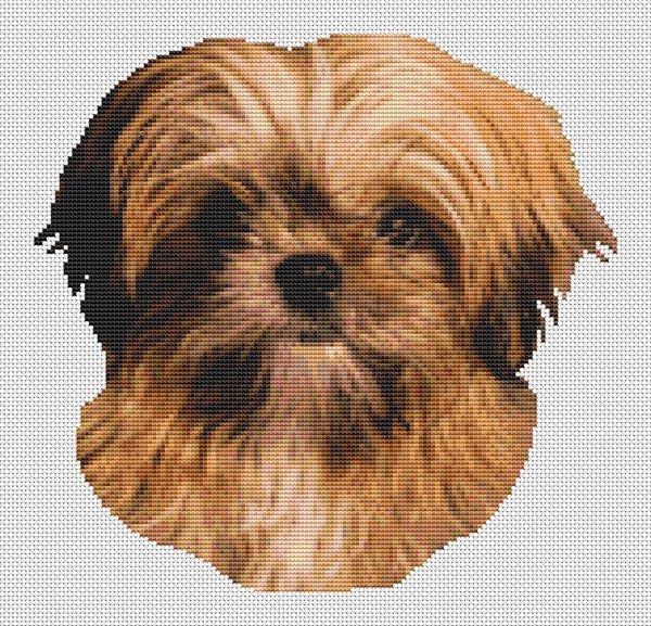 Lhasa Apso Puppy - White Willow Stitching – Half Moon Stitchery