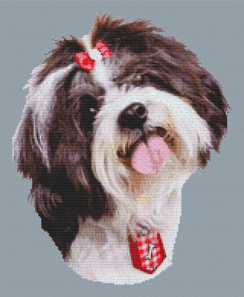 Suzi: Shih Tzu - White Willow Stitching – Half Moon Stitchery