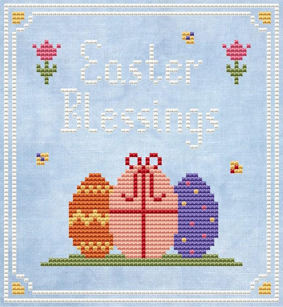 Easter Blessings - Cute Embroidery by Kate – Half Moon Stitchery