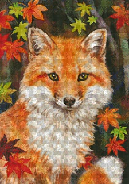 Mini Fox With Autumn Leaves - Artecy Cross Stitch – Half Moon Stitchery