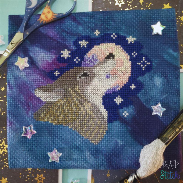 Howling Wolf - BAD Stitch – Half Moon Stitchery