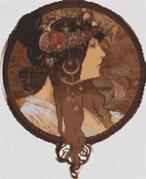 Byzantine Heads: Brunette - Art of Stitch, The – Half Moon Stitchery