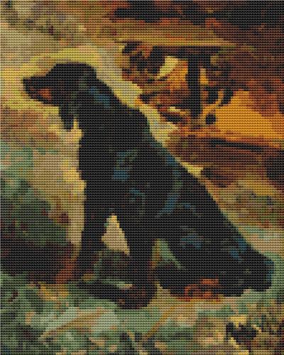 Dun, A Gordon Setter - Art of Stitch, The – Half Moon Stitchery