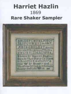 Harriet Hazlin Sampler 1869 - The Sampler House – Half Moon Stitchery