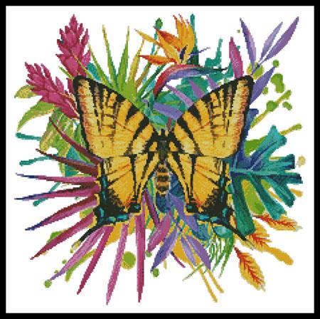 Tropical Butterfly 3 - Artecy Cross Stitch – Half Moon Stitchery