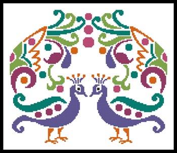 Colourful Peacocks - Artecy Cross Stitch – Half Moon Stitchery