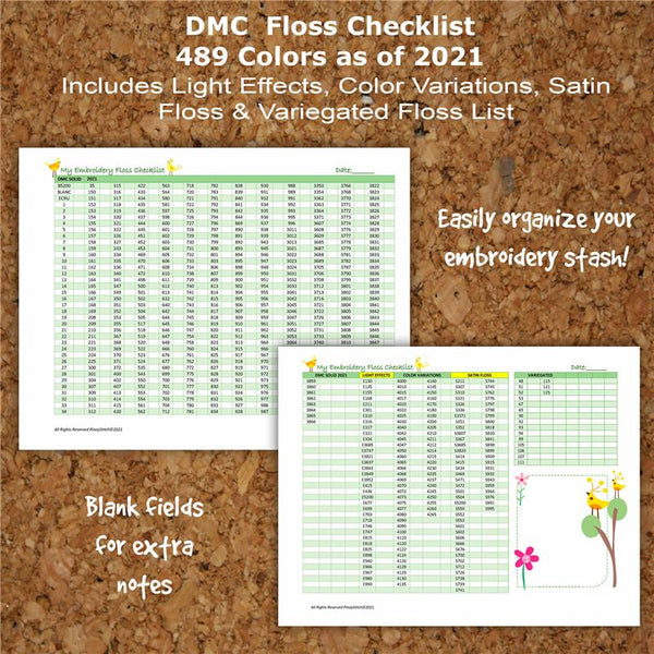 Embroidery Floss Checklist DMC 2021 - PinoyStitch – Half Moon Stitchery