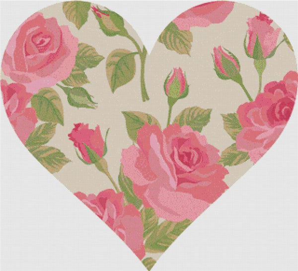 Heart Of Roses - X Squared Cross Stitch – Half Moon Stitchery