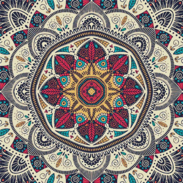 Floral Mandala - X Squared Cross Stitch – Half Moon Stitchery