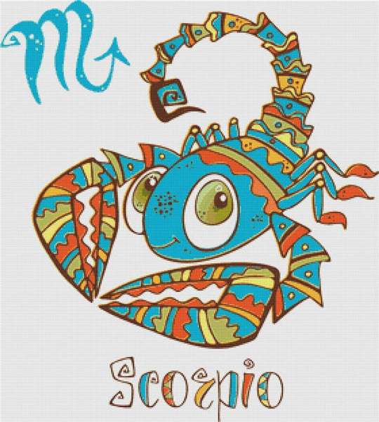 Scorpio - X Squared Cross Stitch – Half Moon Stitchery