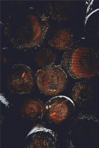 Stack Of Logs - X Squared Cross Stitch – Half Moon Stitchery