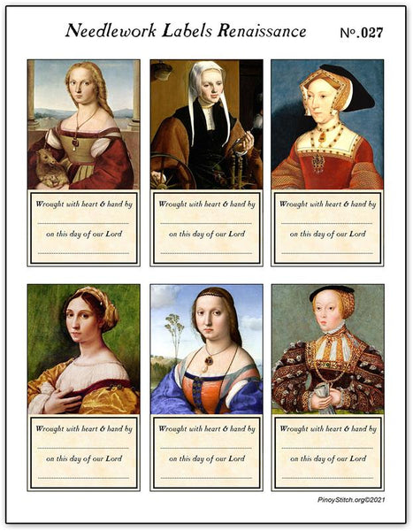 Cross Stitch Gift Tags Needlework Labels Renaissance No.27 - PinoyStit ...